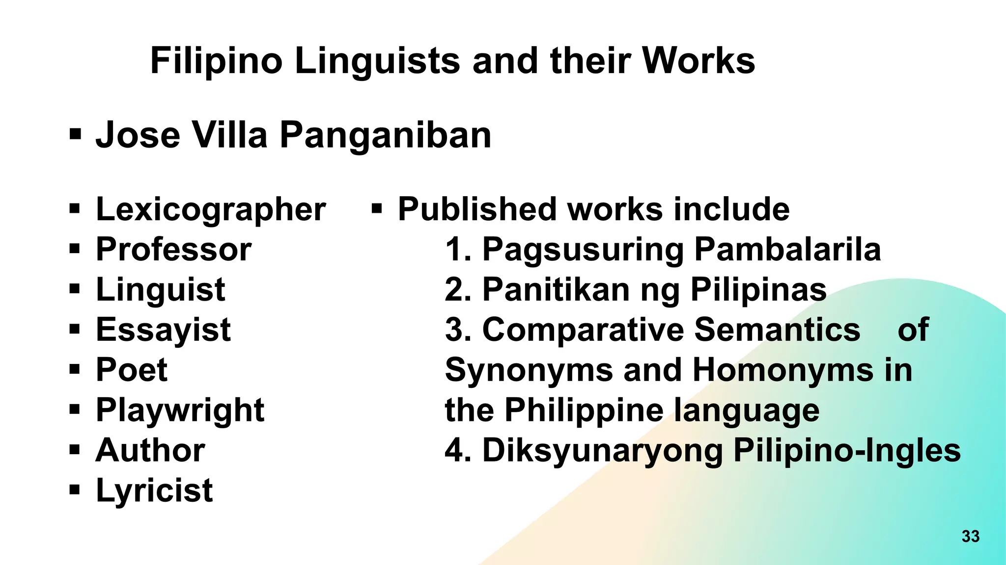 History of Modern Philippine Linguistics and Filipino Linguists and ...