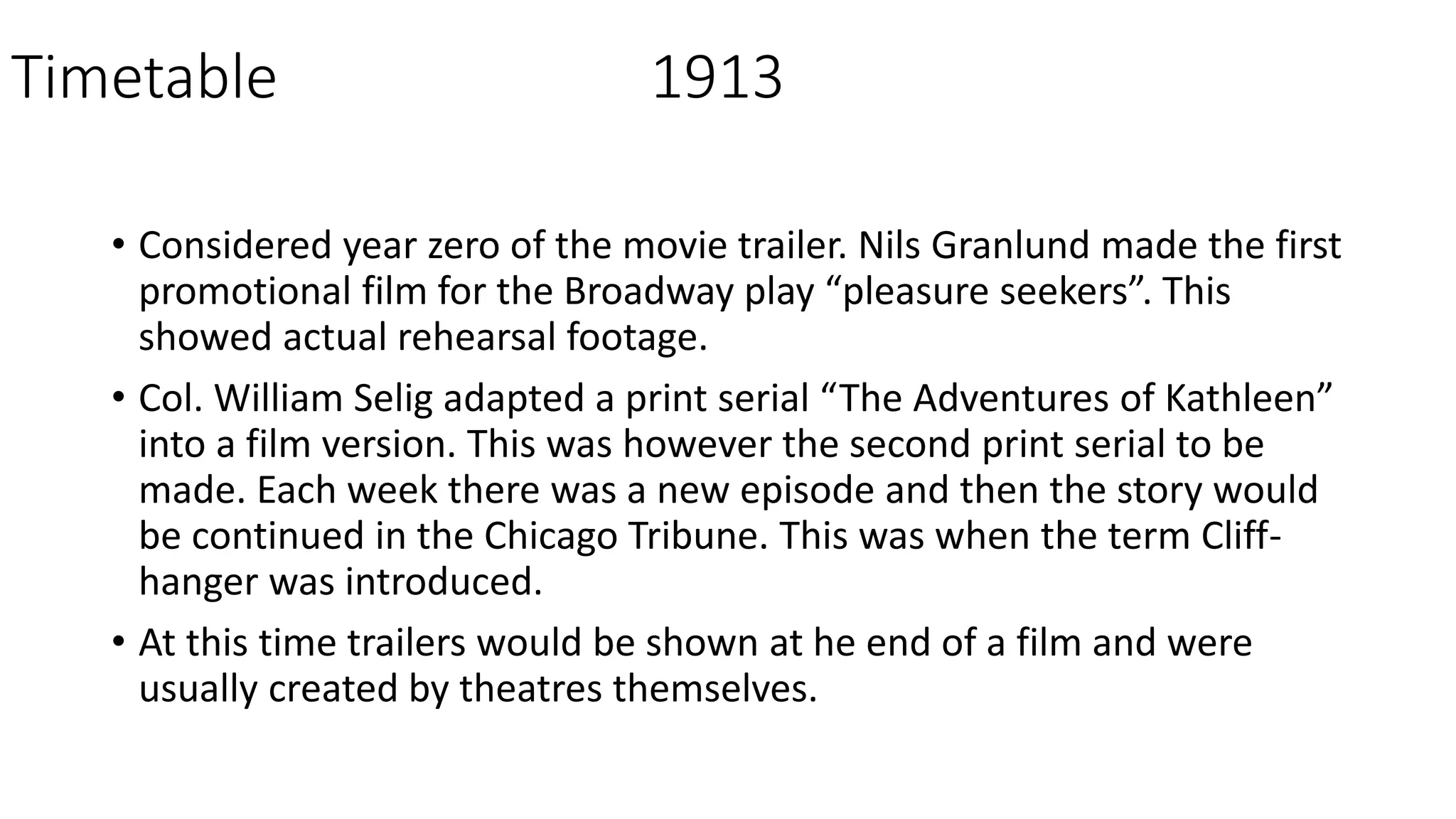 History Of Movie Trailers Ppt