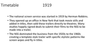 History of movie trailers | PPTX