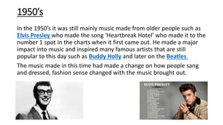 History of music | PPTX | Classic Rock | Rock Music