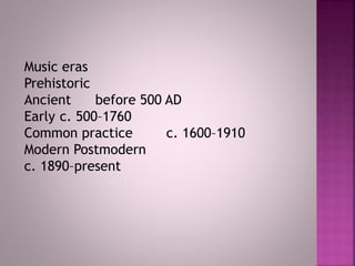History of music | PPTX