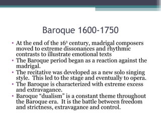 History of Music -Baroque and Classical | PPT