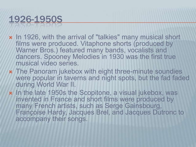 History of music video | PPTX