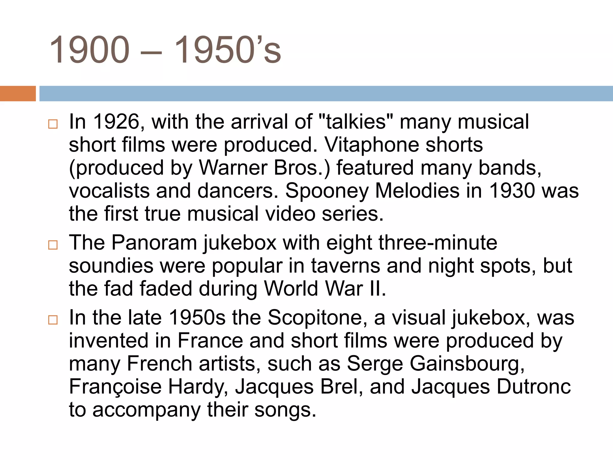 History of music videos | PPTX