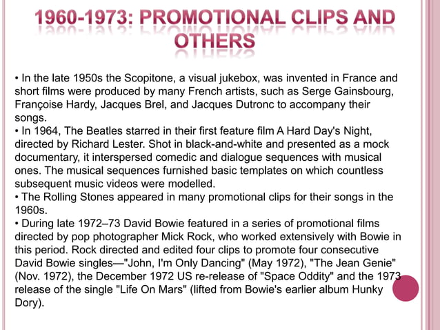 History of music videos | PPTX