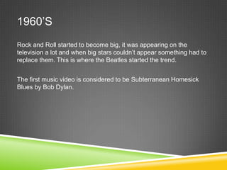 History of music videos. | PPT