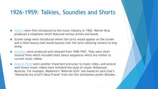 History of music videos | PPT