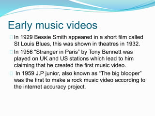 History of music videos | PPTX