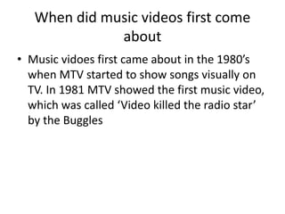 History of music videos | PPT