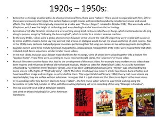 History of music videos | PPTX