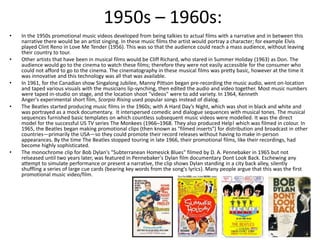 History of music videos | PPTX