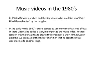 History of music videos | PPT