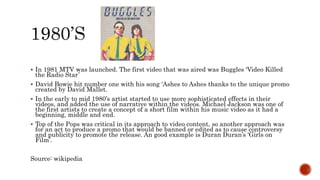 History of music videos | PPT