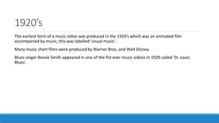 History of music videos | PPTX