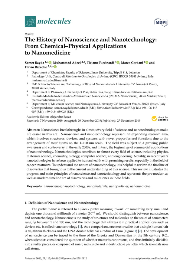 History of nano.pdf | Chemistry | Science