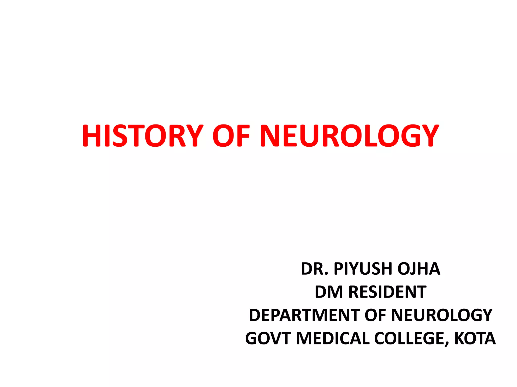 History of neurology | PPTX