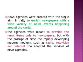 History of news agency | PPTX