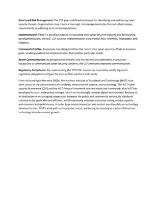 History of NIST and why it should be implemented.pdf