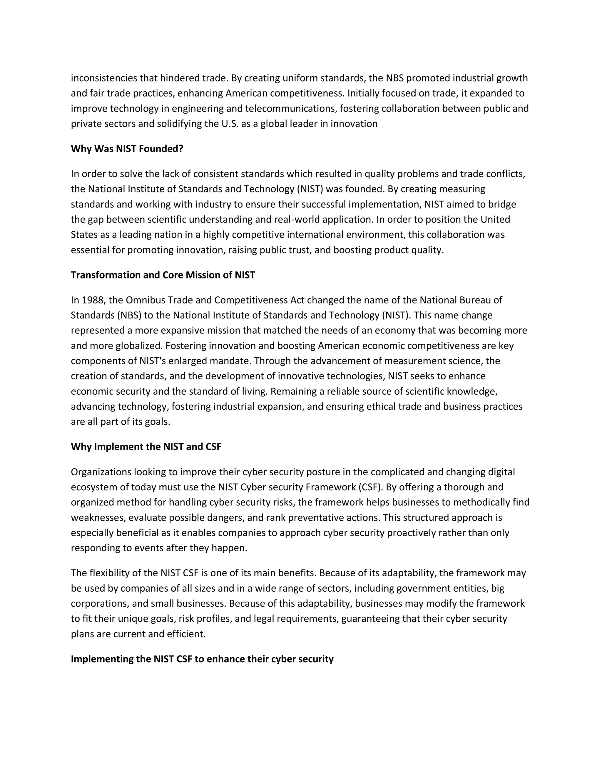 History of NIST and why it should be implemented.pdf