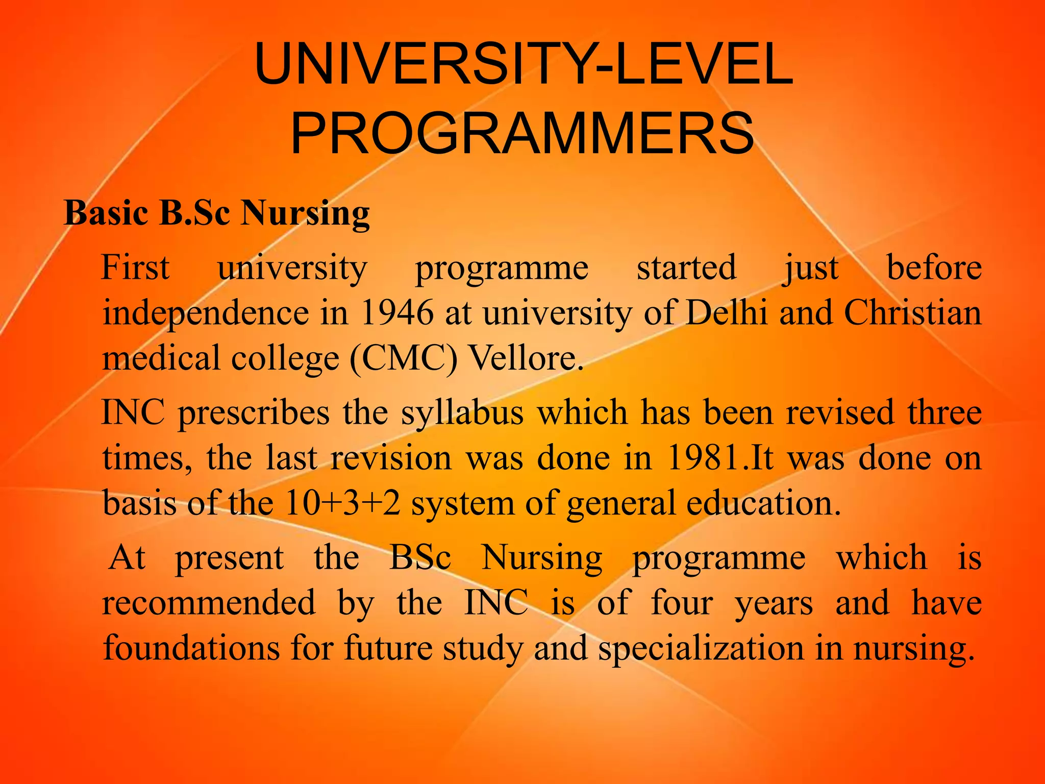 History of nursing education in india | PPTX