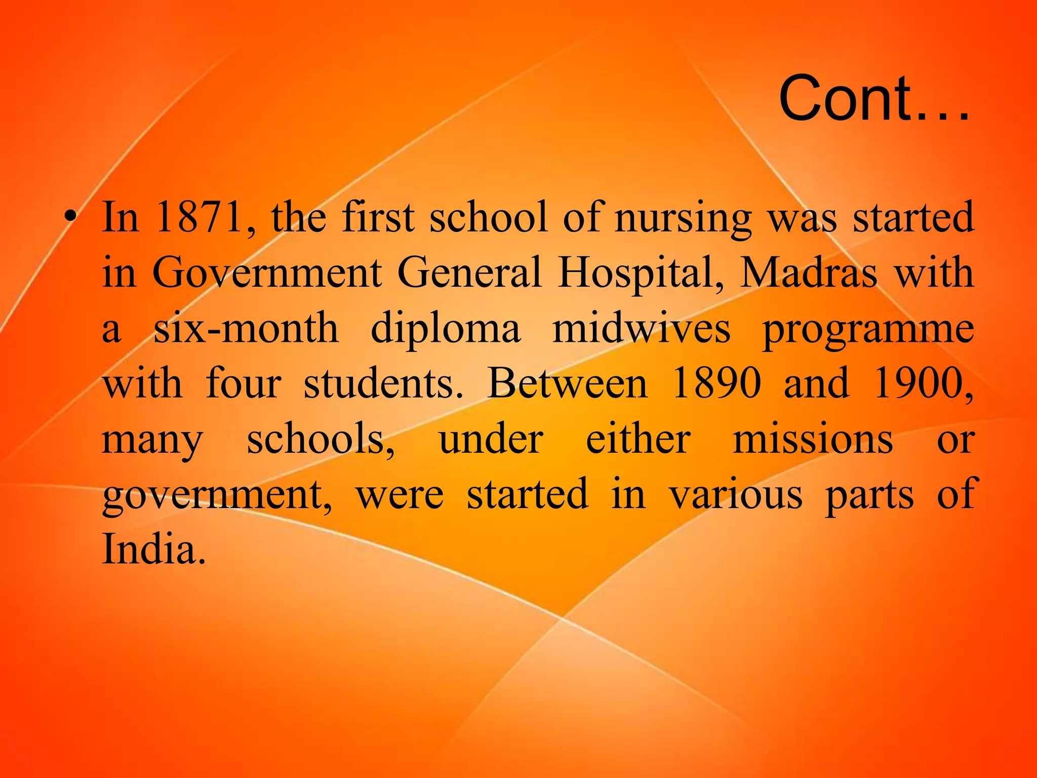 History of nursing education in india | PPTX