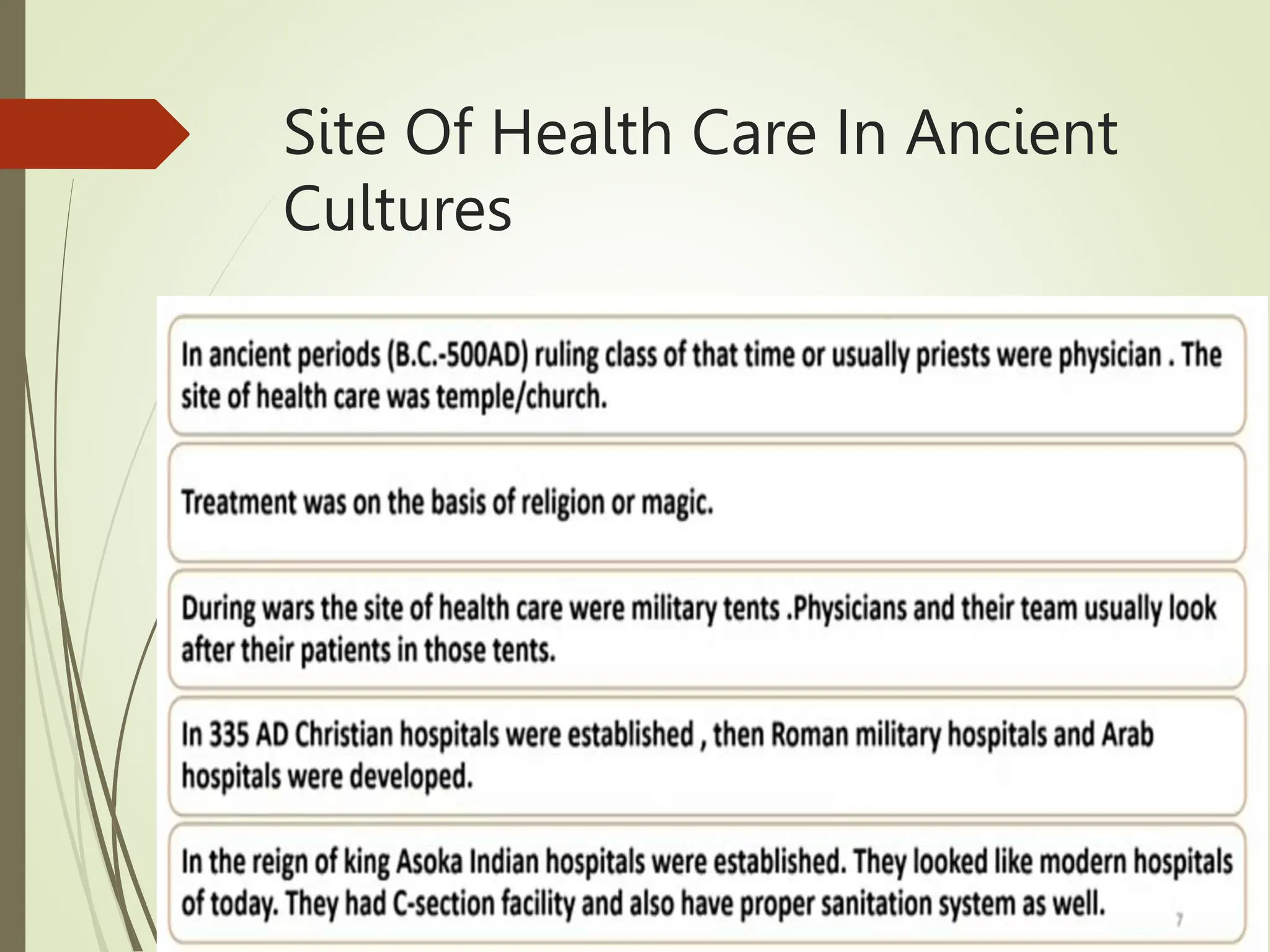 History of Nursing MS Summary of ancient cultures Historical ...