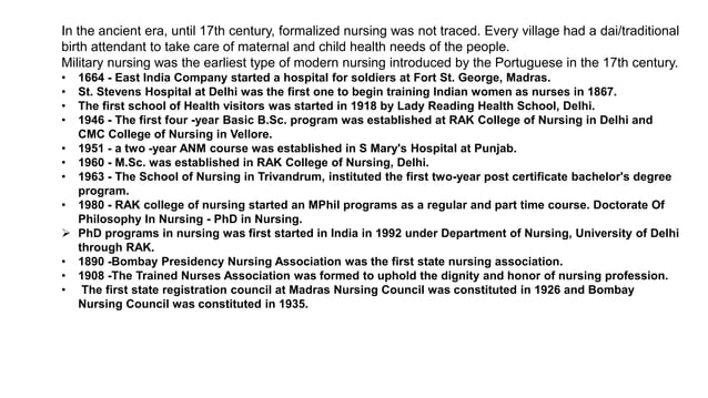 HISTORY OF NURSING PPT for First year BSC nursing students studying in RGUHS karnataka.pptx ...