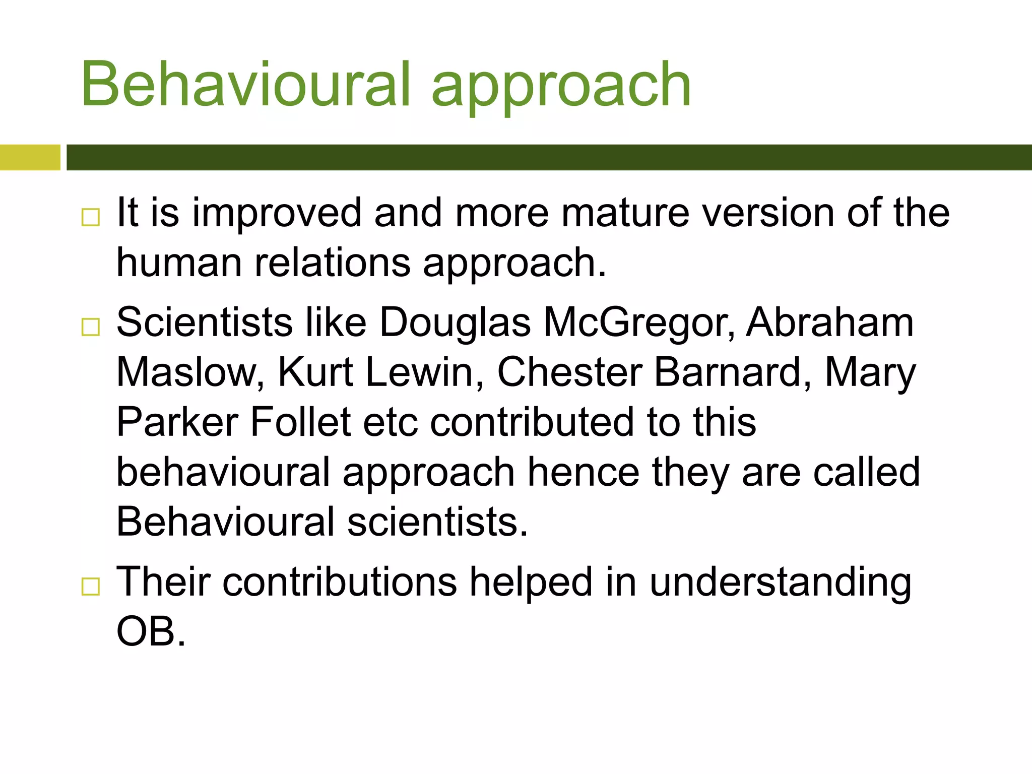 History of Organisational Behaviour | PPTX