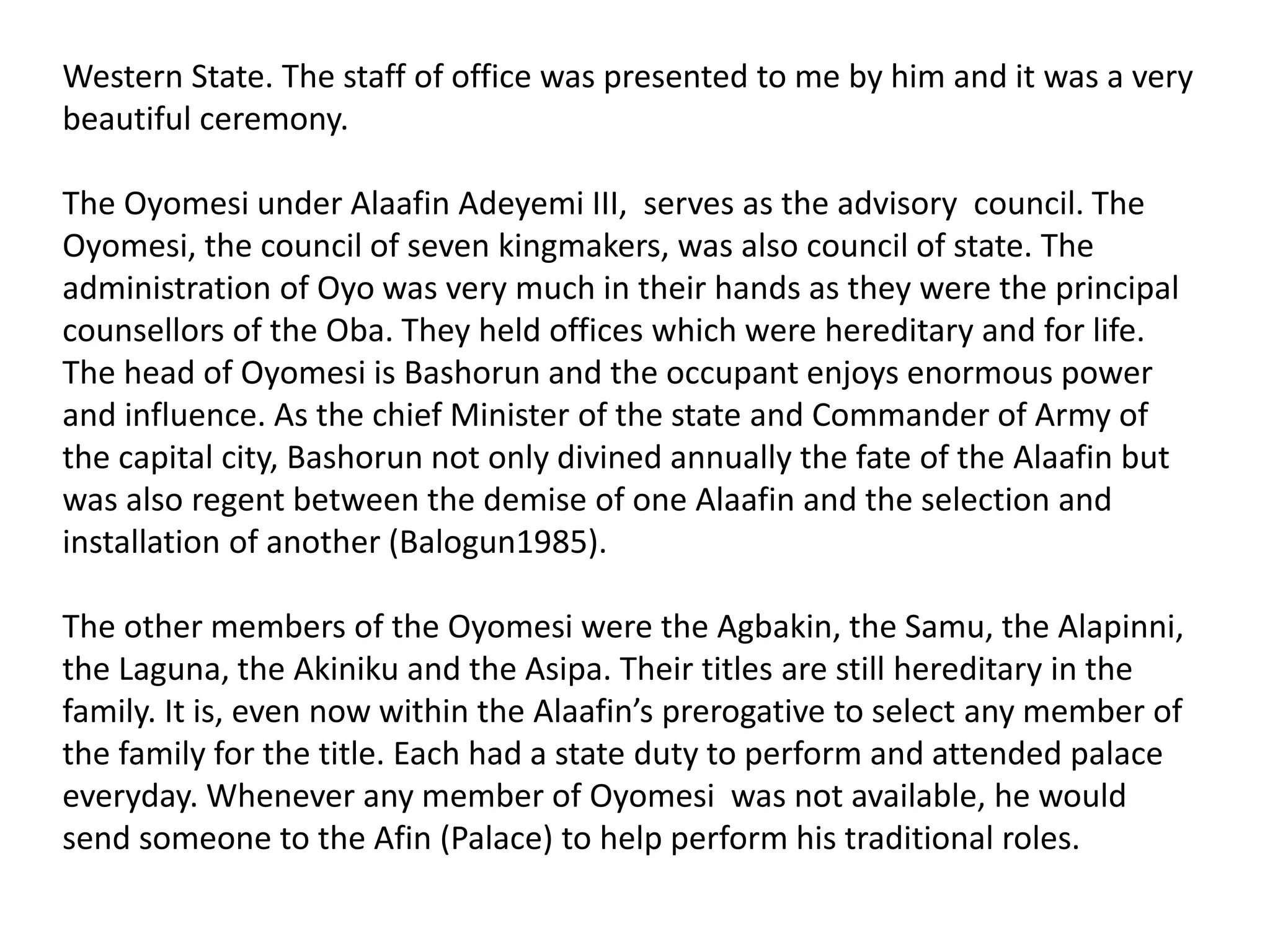 History of oba lamidi olayiwola adeyemi iii, | PPTX
