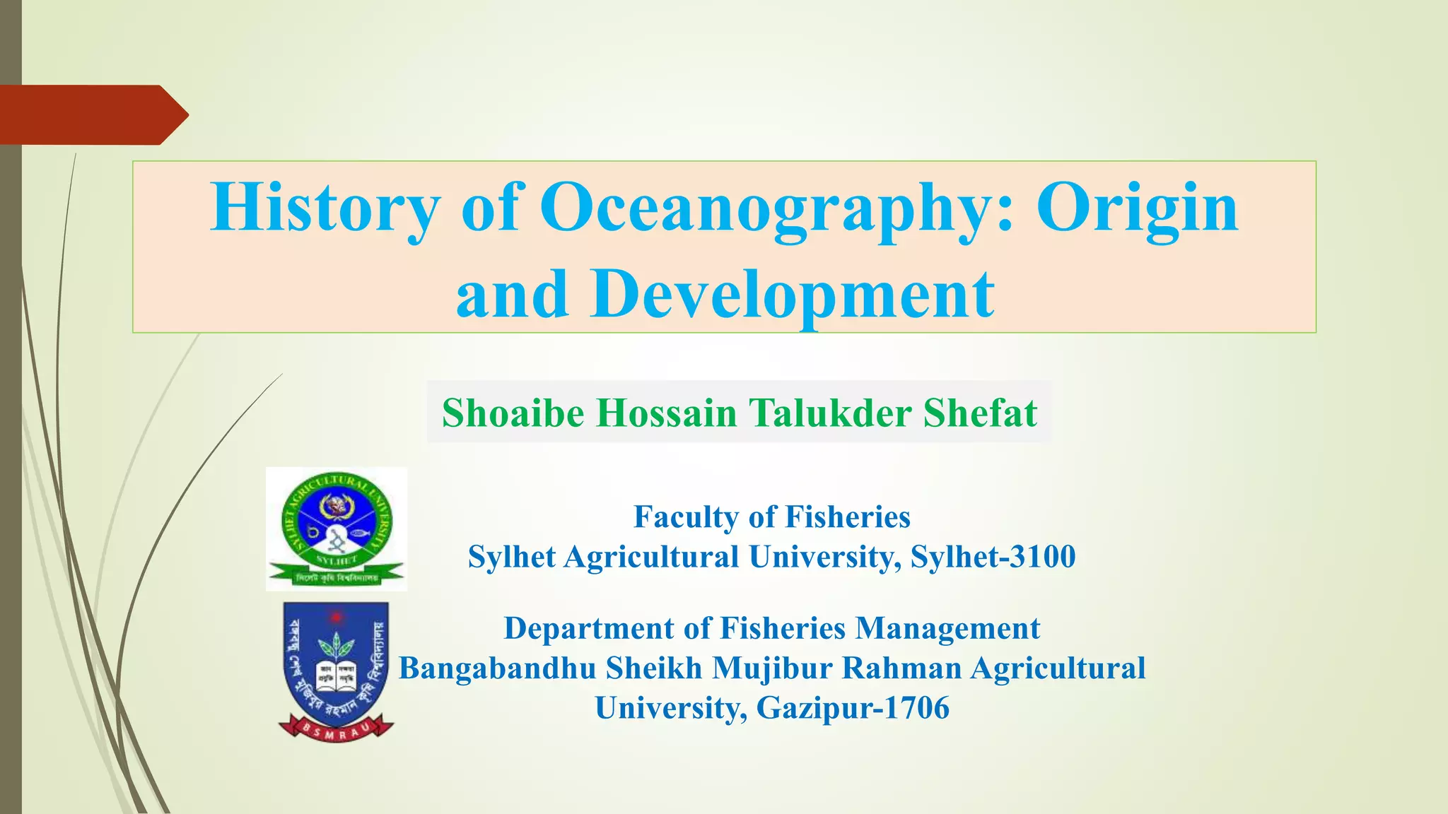 History of oceanography: origin and development | PPTX