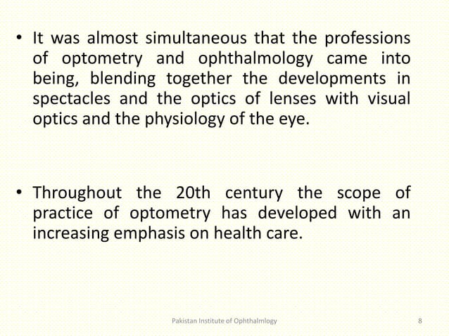 History of optometry | PPT
