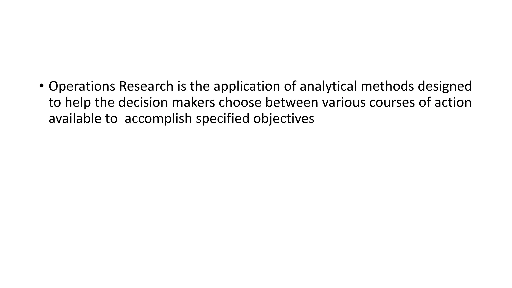 History of Operations Research | PPTX