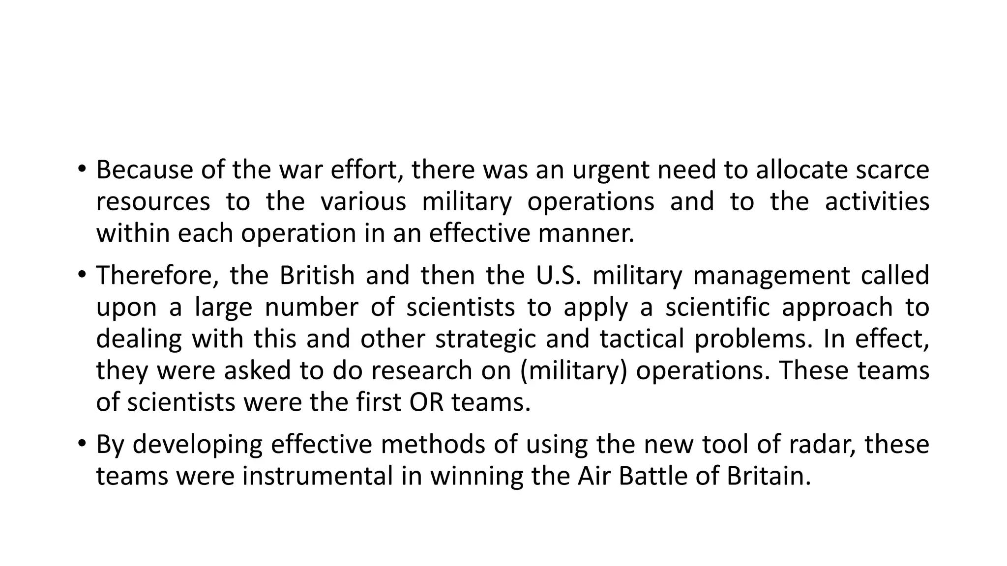 History of Operations Research | PPTX