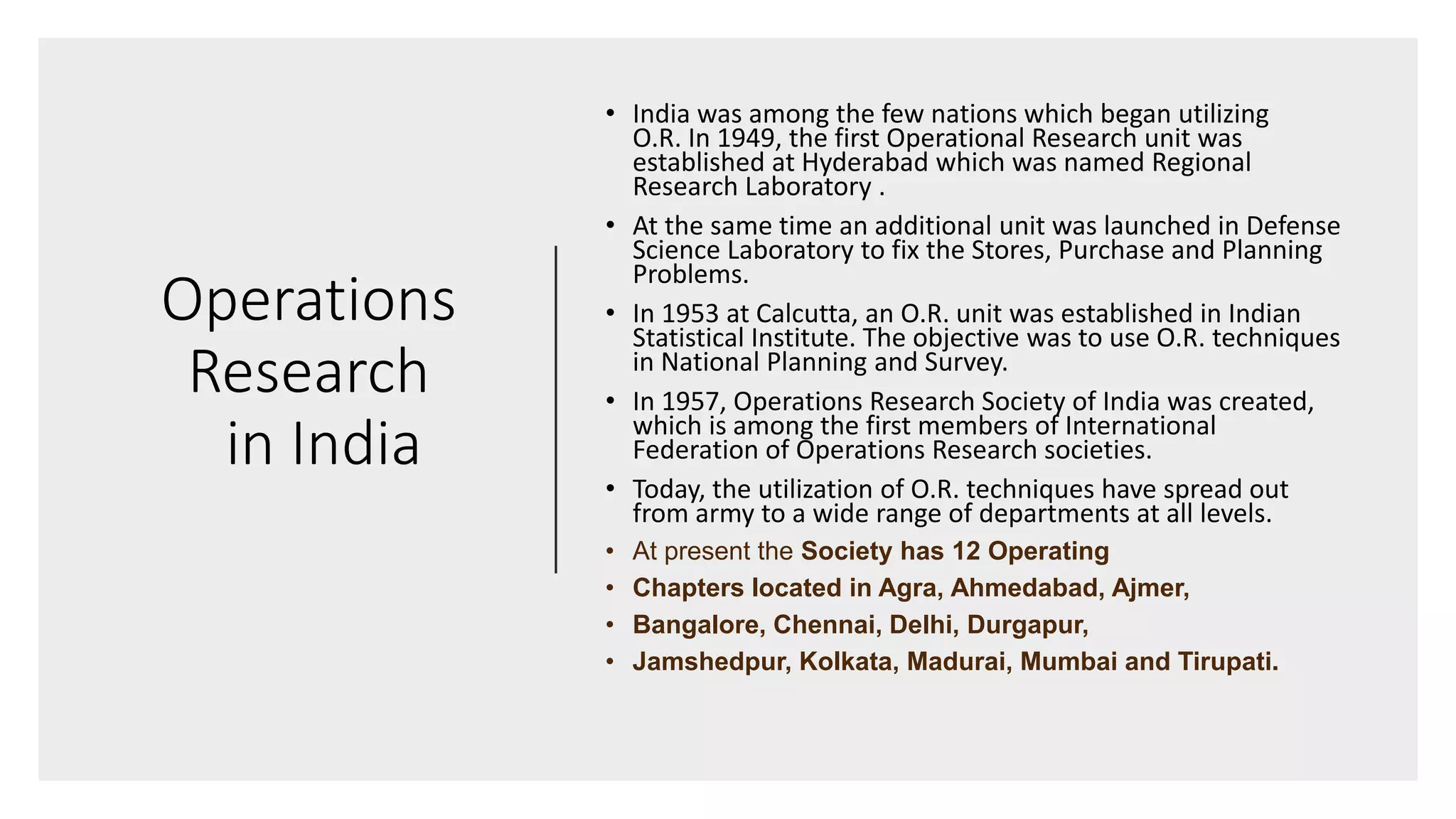 History of Operations Research | PPTX