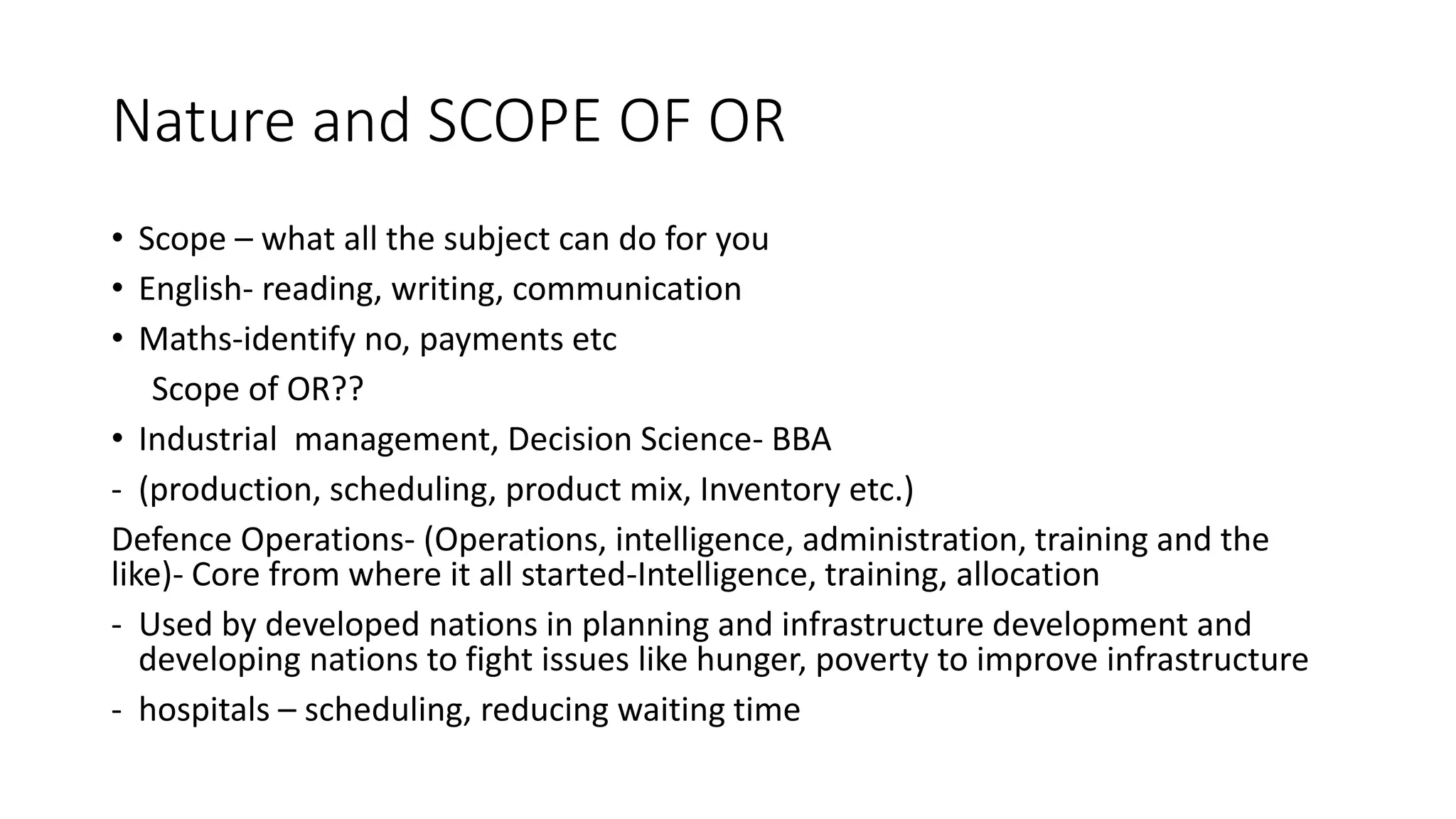History of Operations Research | PPTX