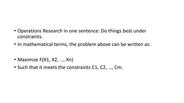 History of Operations Research | PPTX | Business | Business and Finance