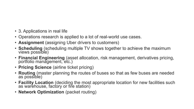 History of Operations Research | PPTX | Business | Business and Finance