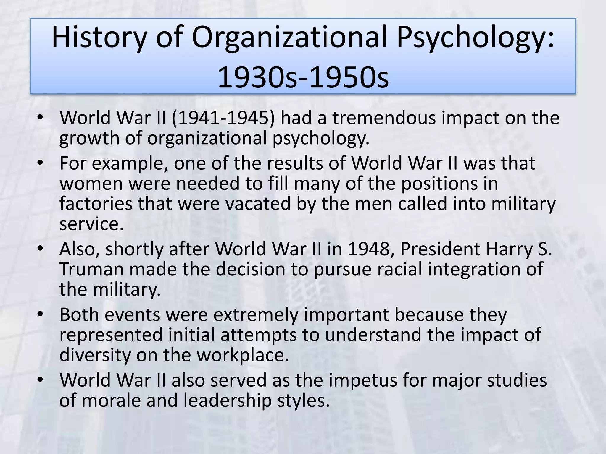 History of organizational psychology | PPTX