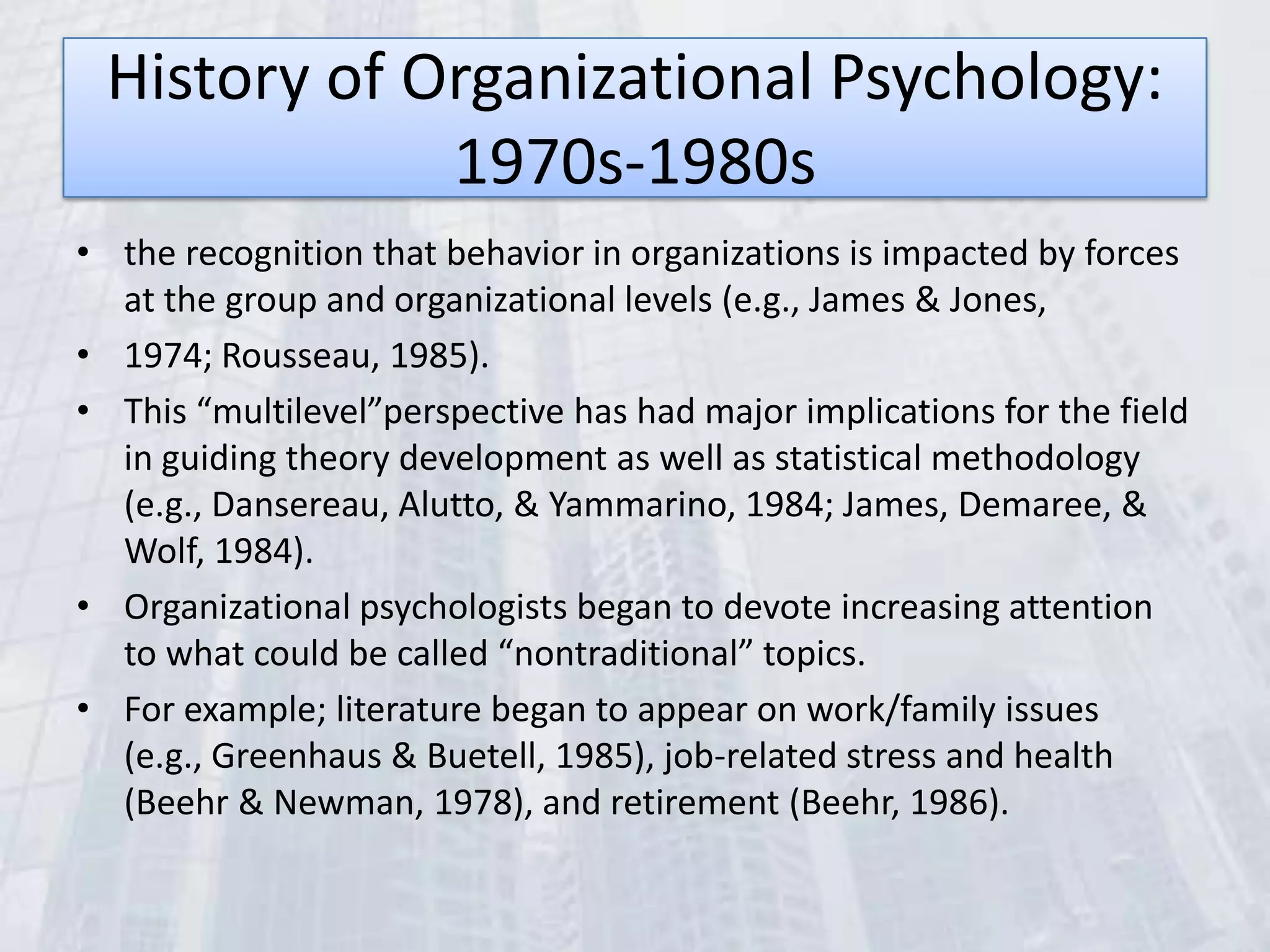 History of organizational psychology | PPTX