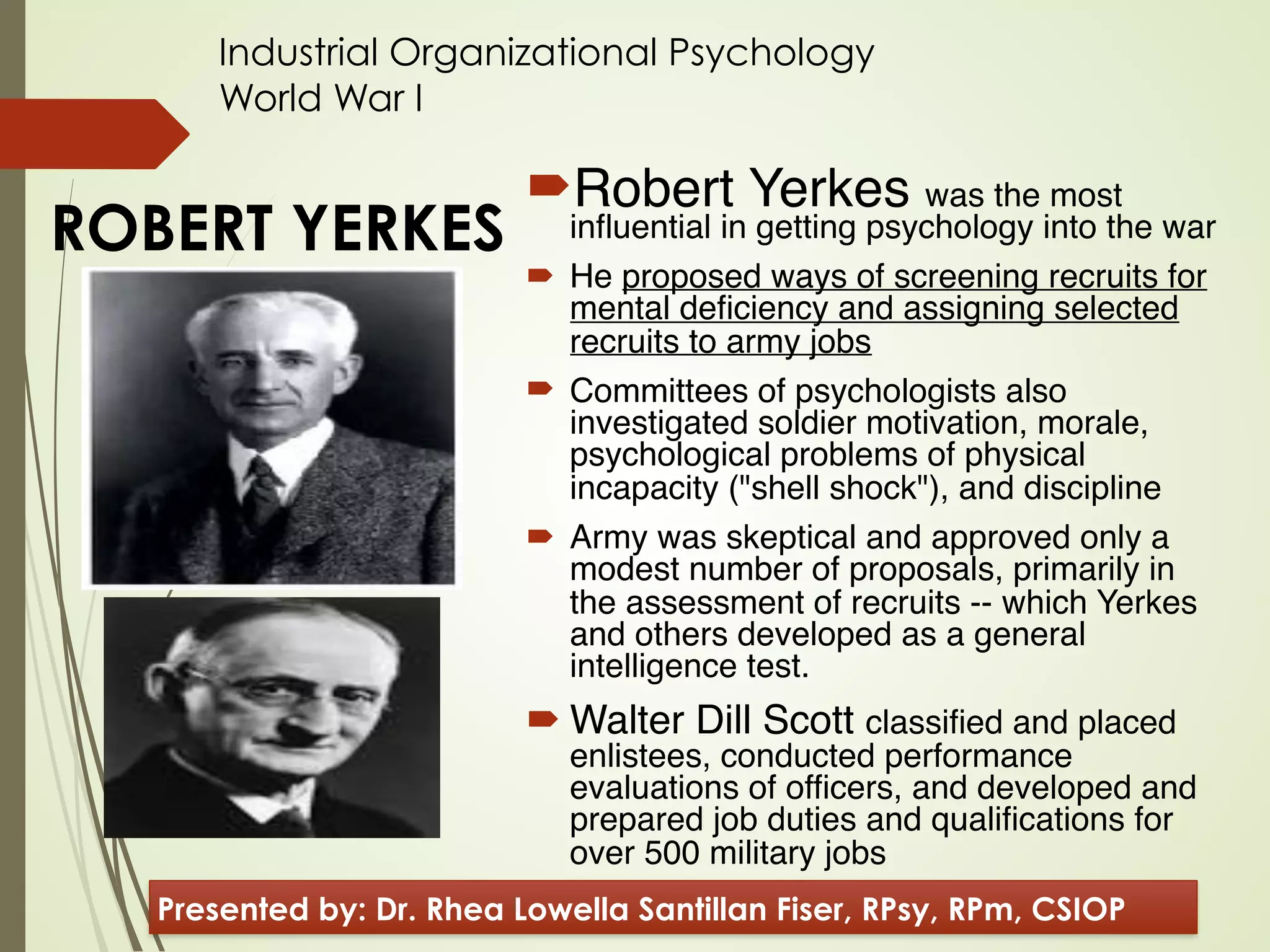 History of Industrial -Organizational Psychology | PDF