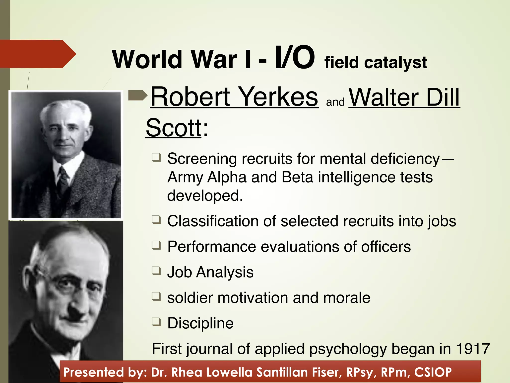 History of Industrial -Organizational Psychology | PDF