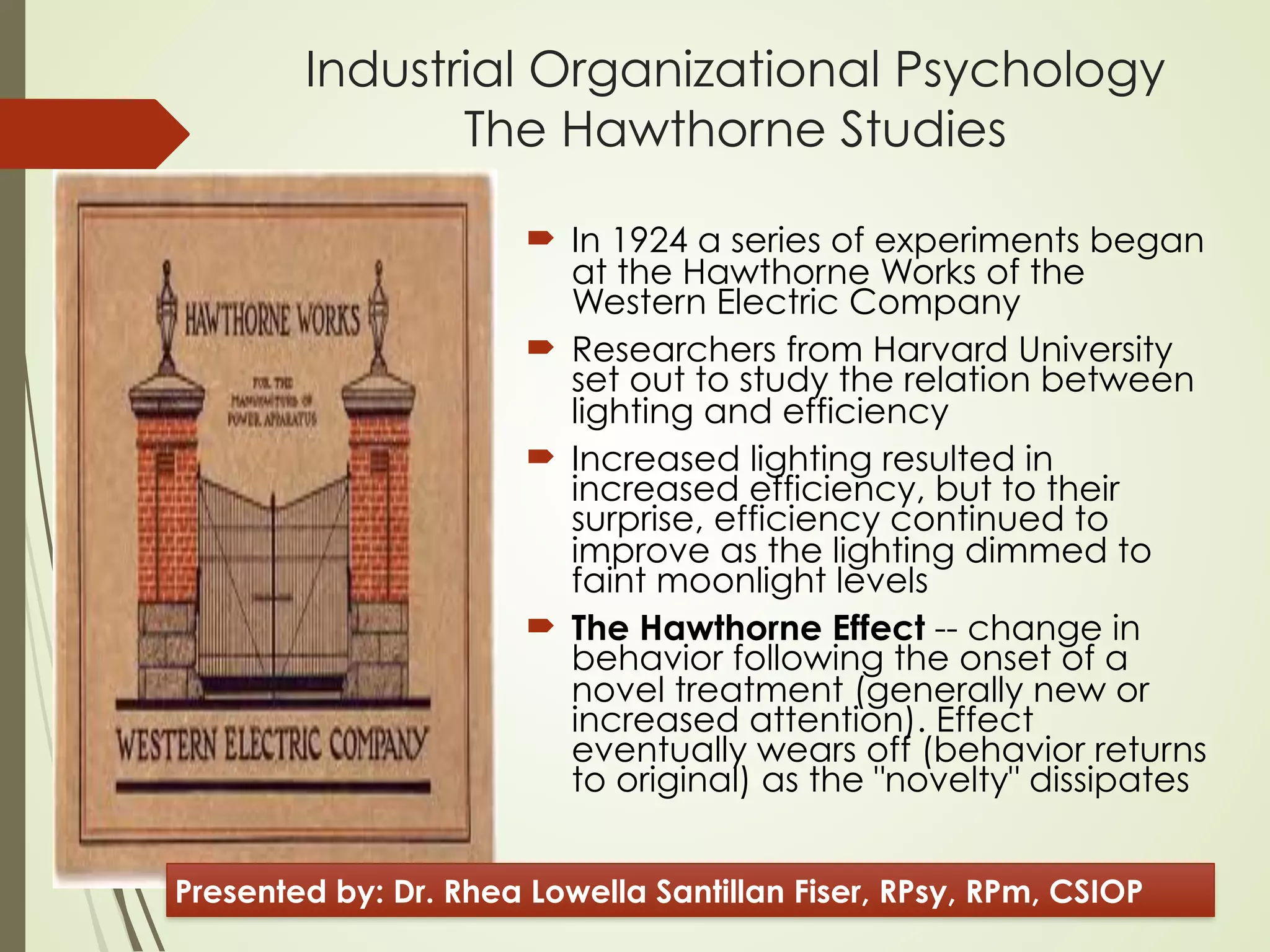 History of Industrial -Organizational Psychology | PDF