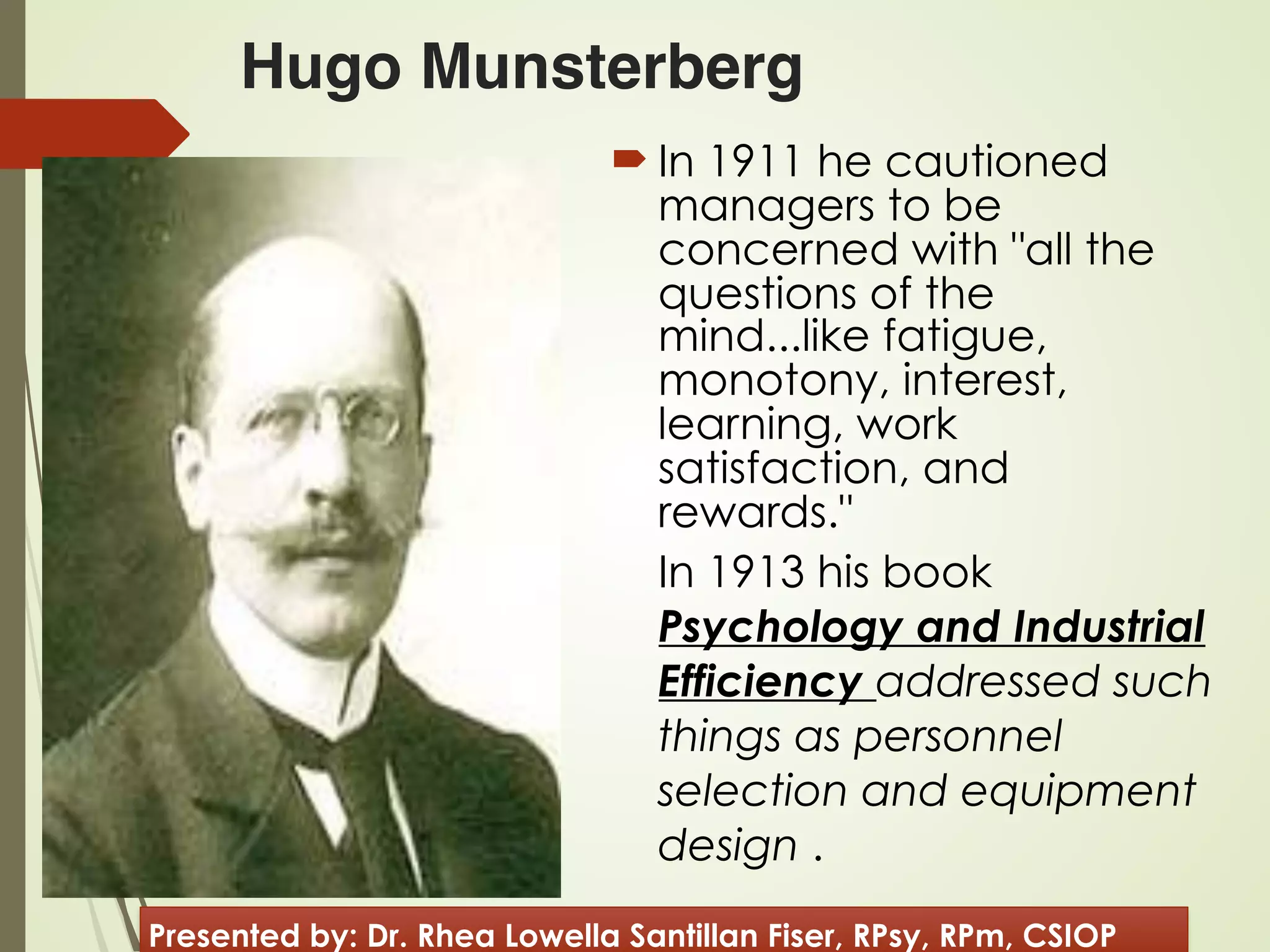 History of Industrial -Organizational Psychology | PDF
