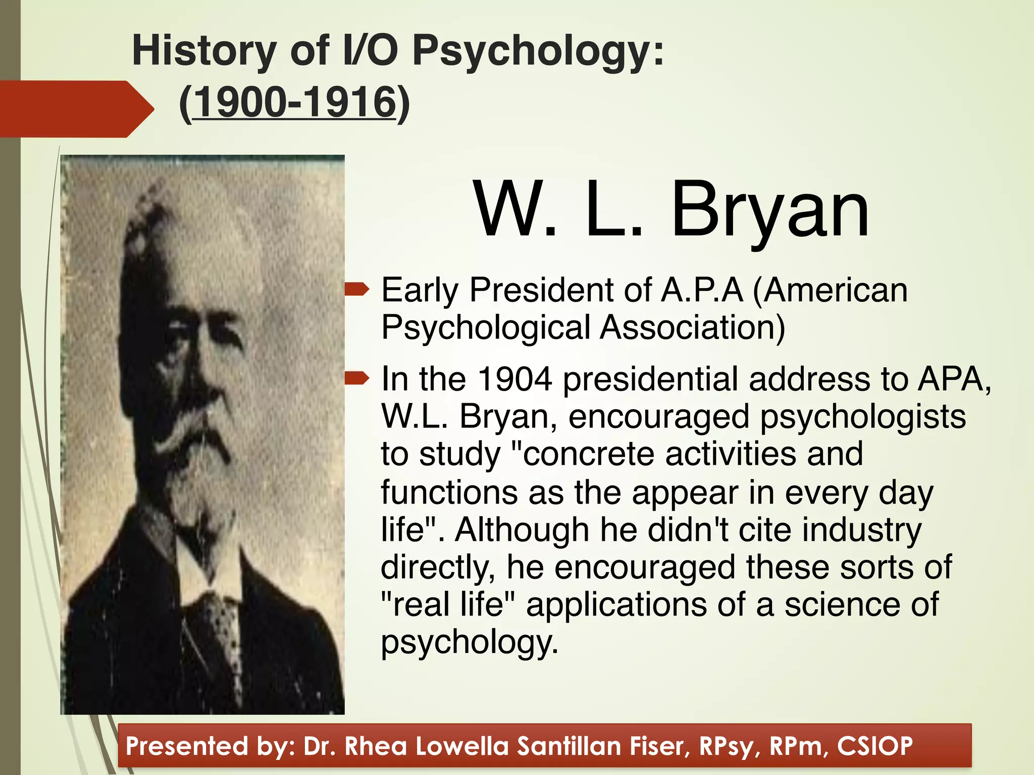 History of Industrial -Organizational Psychology | PDF