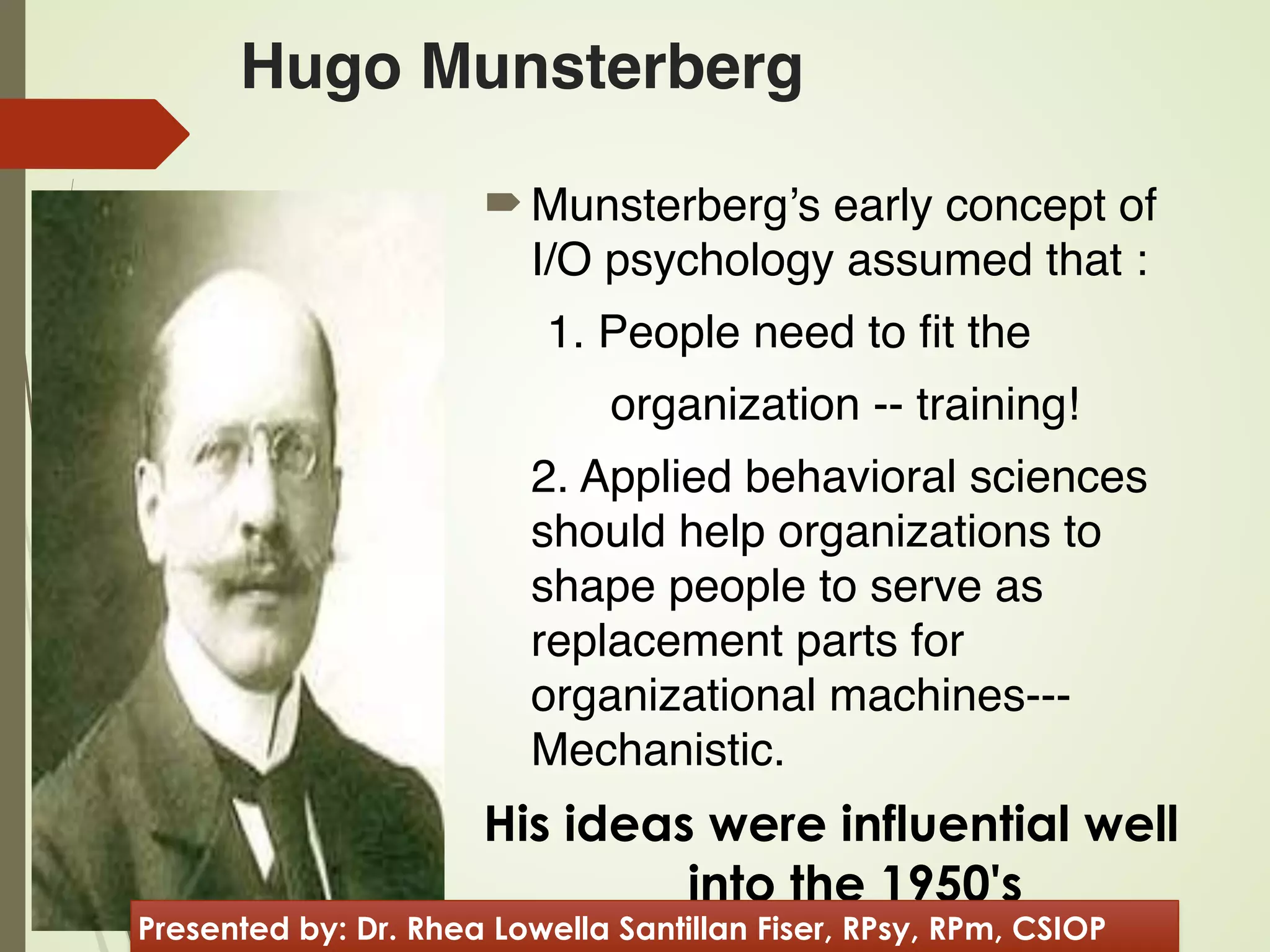 History of Industrial -Organizational Psychology | PDF