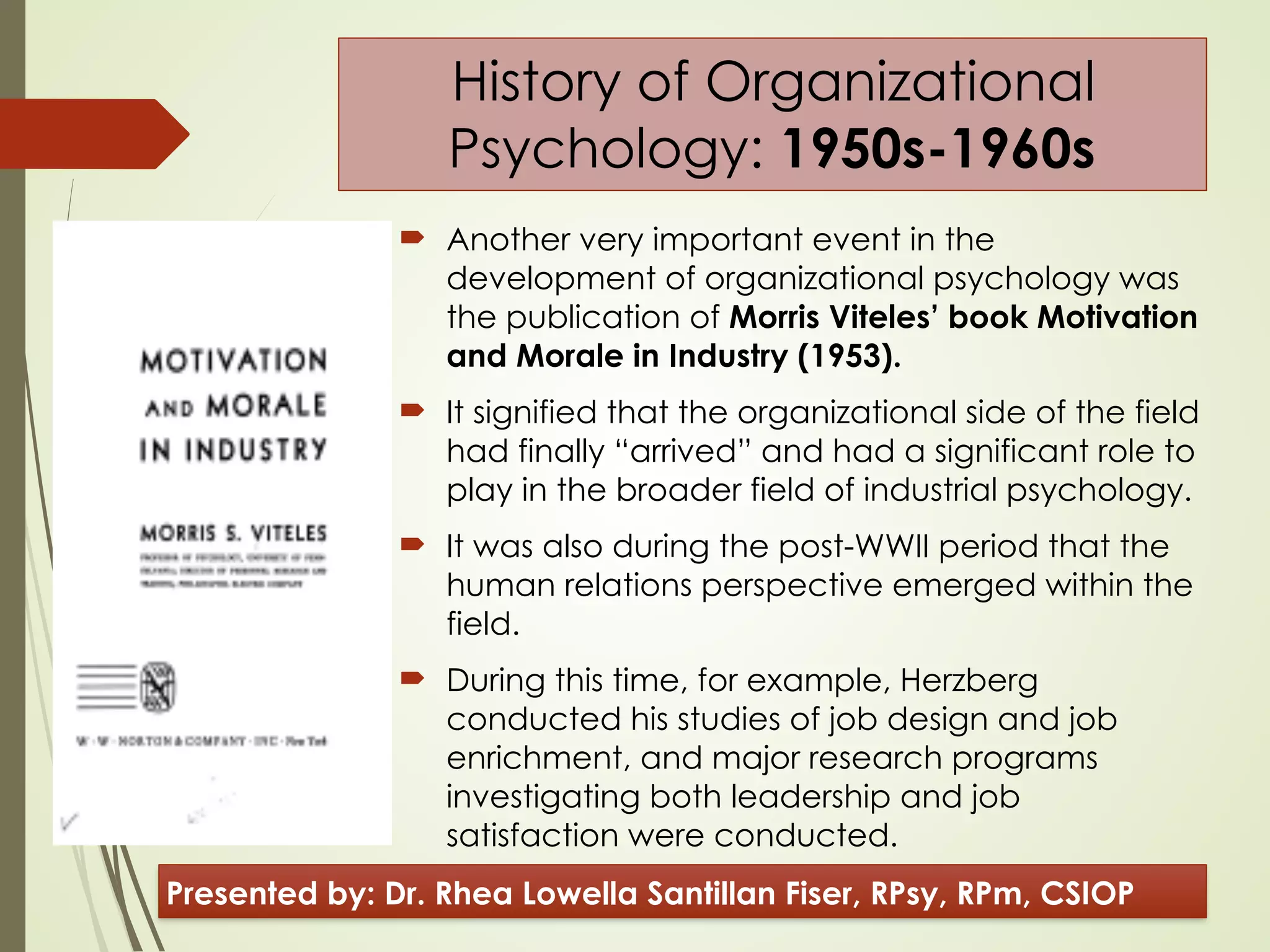 History of Industrial -Organizational Psychology | PDF