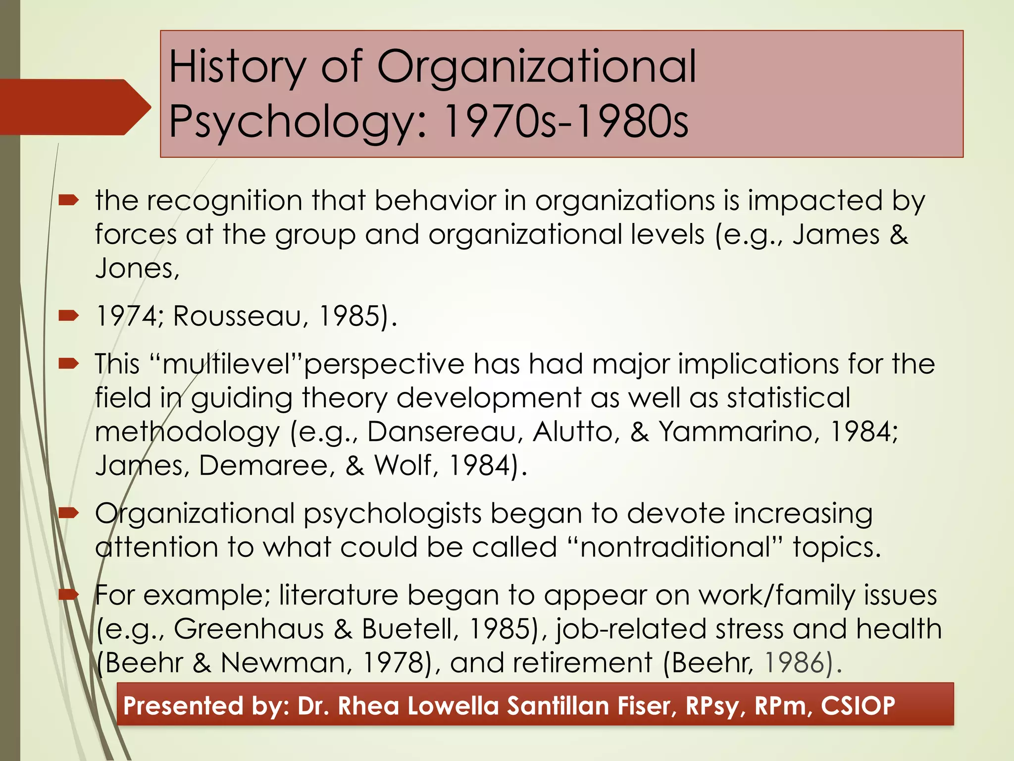 History of Industrial -Organizational Psychology | PDF