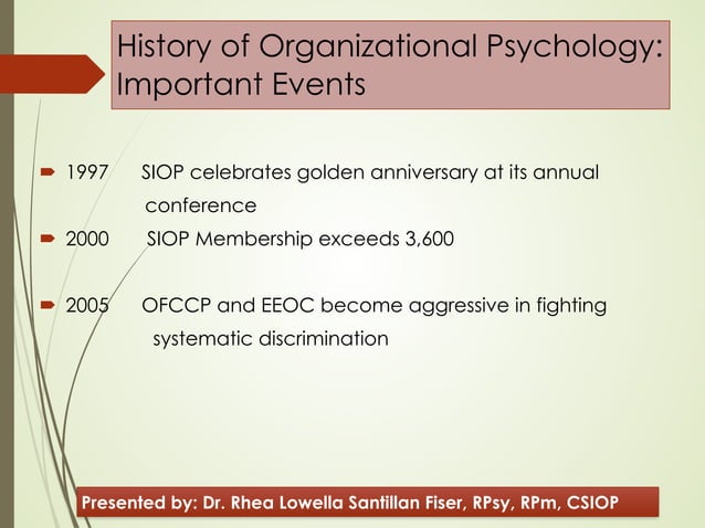 History of Industrial -Organizational Psychology | PDF