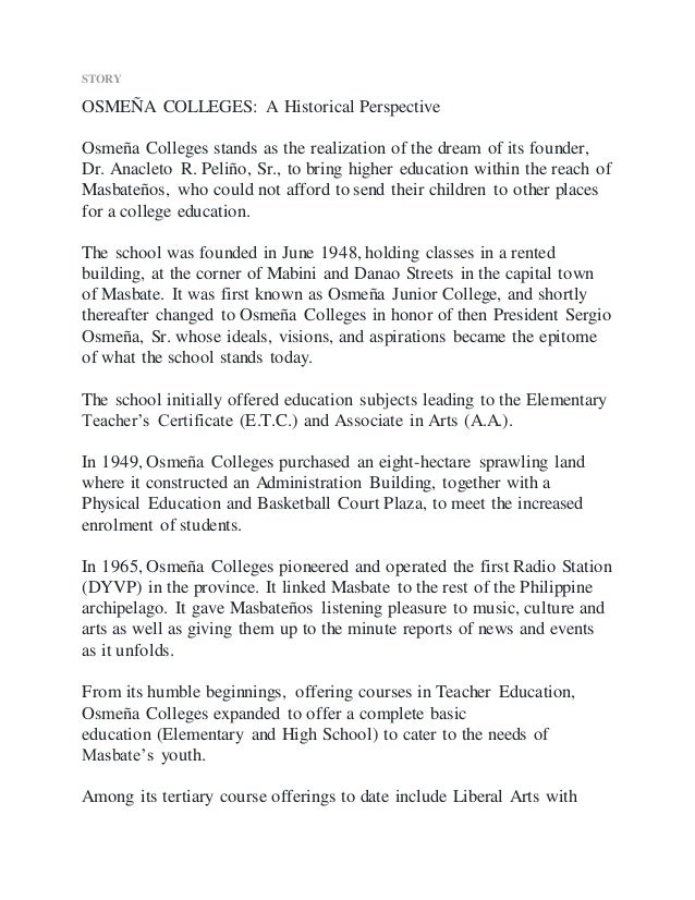 History of osmena colleges