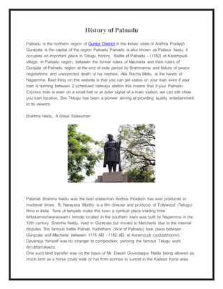History of palnadu | DOCX